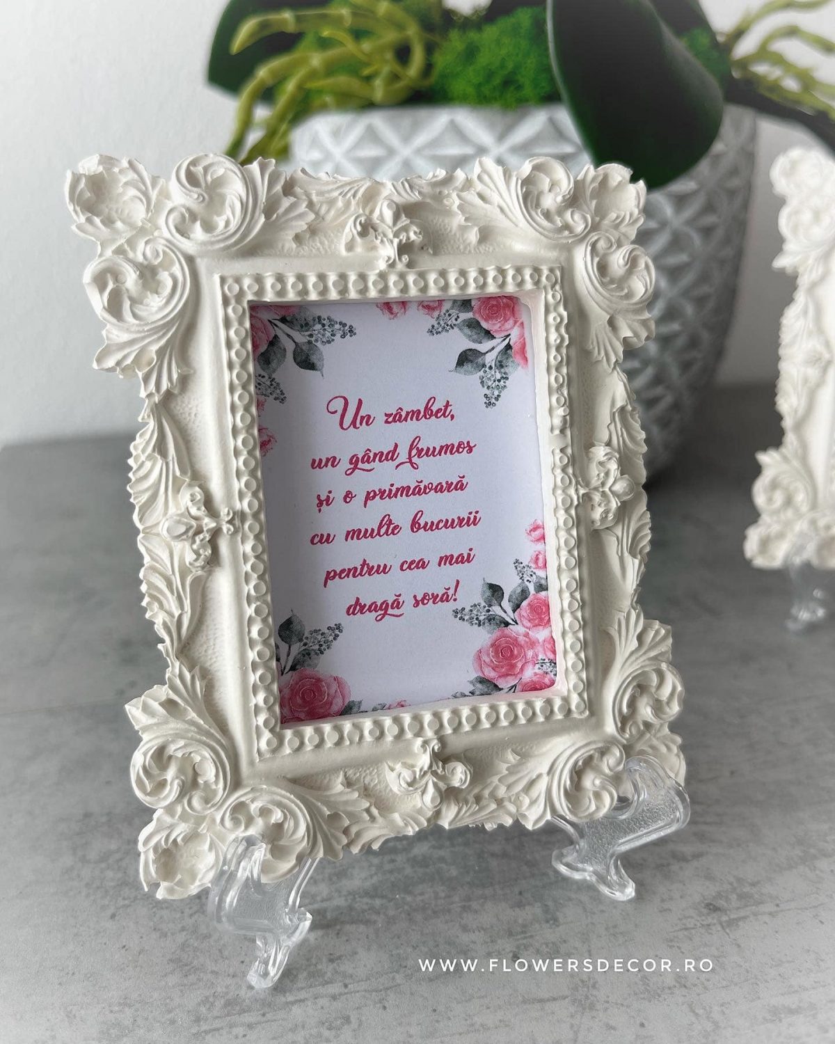 Martisor - Mini rama cu mesaj personalizat pentru sora - Flowers Decor